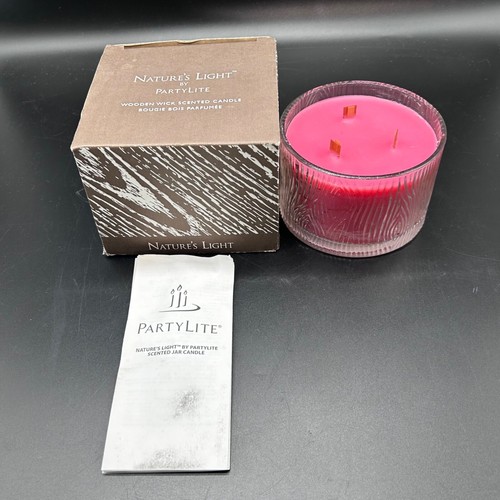 Nature's Light Partylite Wooden Wick Candle Rosewood 14.6 oz New | eBay