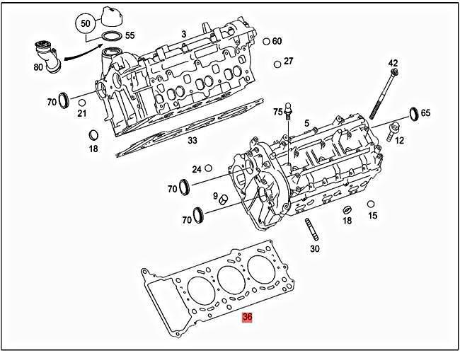 Mercedes-Benz 6420165120 Genuine OEM Factory Original Head Gasket for ...