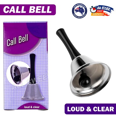 Call Bell Hand Held Silver Ringing Bell Reception Office Restaurant ...