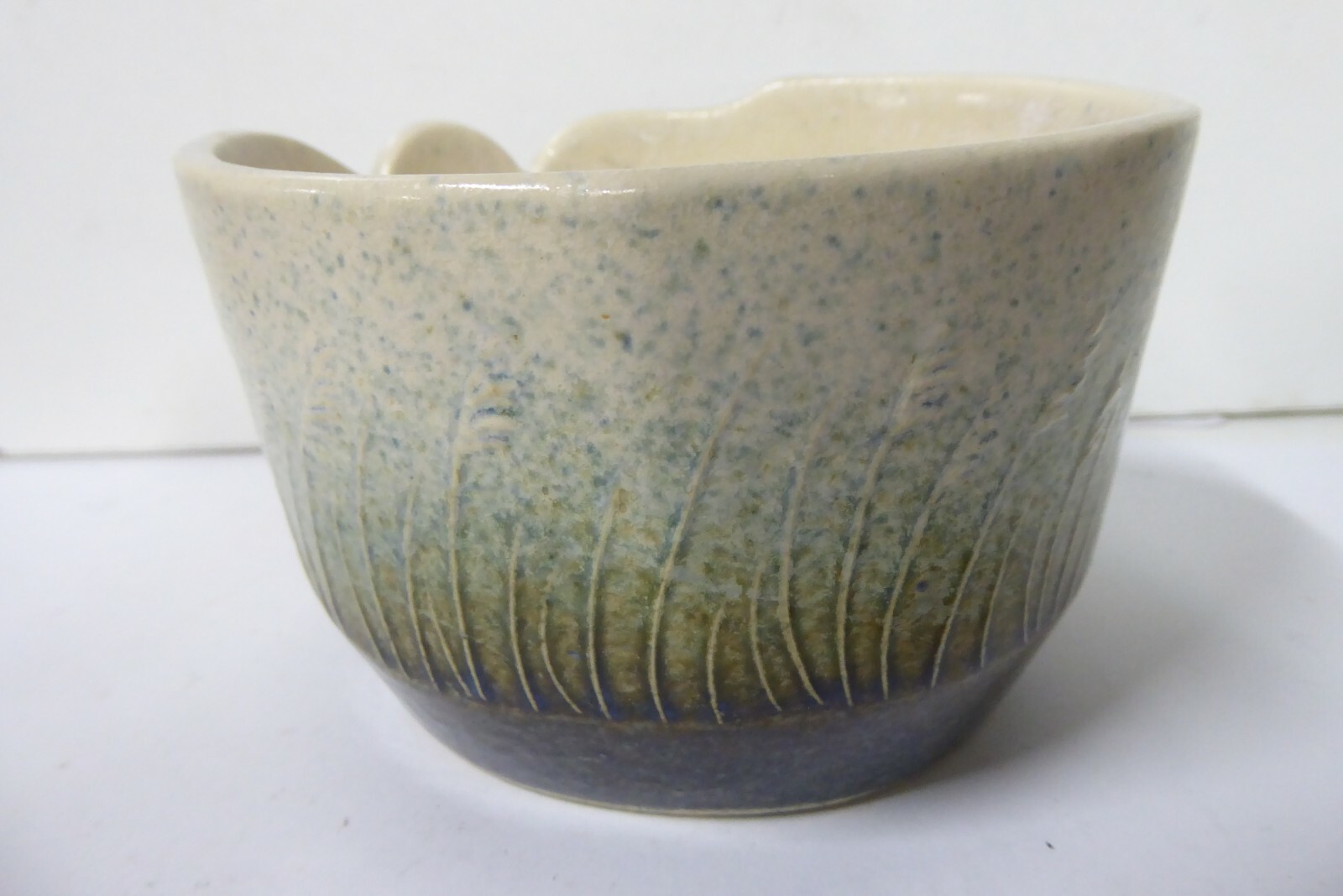 VINTAGE SIBBO SIPOO HOGBACKA FINLAND POTTERY BOWL HAND PAINTED EMBOSSED ...