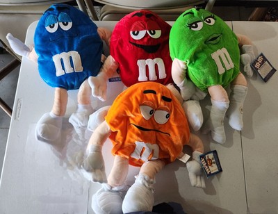 M&Ms Plush ORANGE, BLUE, RED, and GREEN Squish Pillows Lot NEW | eBay