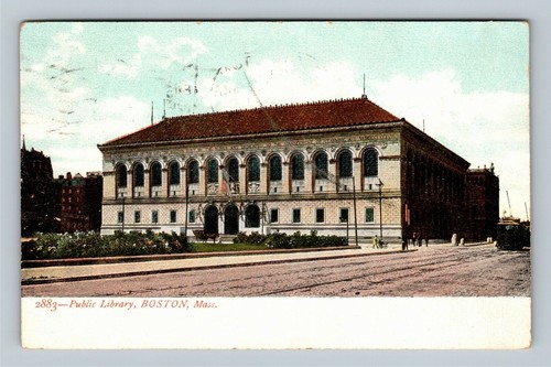 Boston MA, Historic 1895 Public Library, Massachusetts c1907 Vintage ...