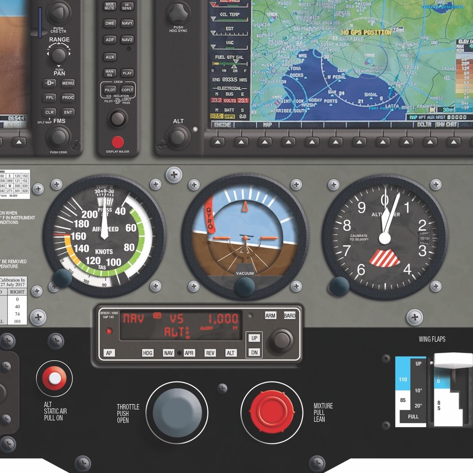 Cessna 172 Garmin 1000 Instrument Panel VH-BSV - A3+ Profile Print ...