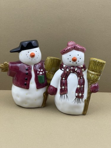Vintage Sakura Snowman Salt & Pepper Shakers Set Winter Christmas Holiday | eBay
