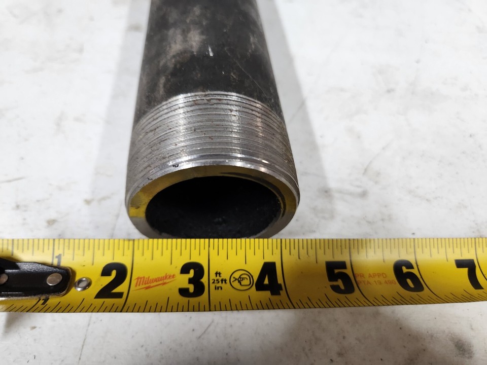 2" x 8" Long Black Steel Pipe Nipple Seamless Schedule 160 Threaded on ...