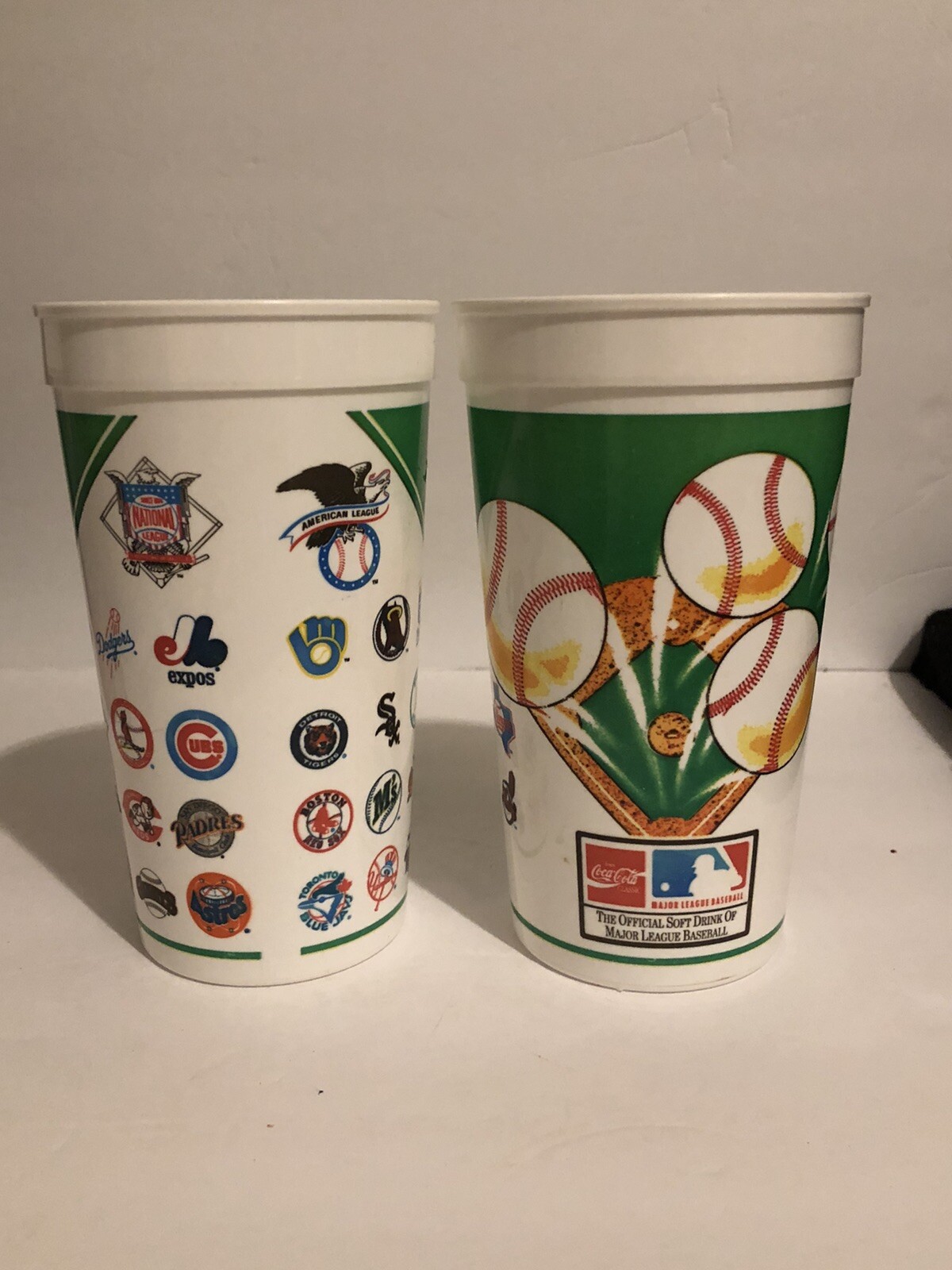 Two MLB Coca-Cola Plastic Cups Official Soft Drink Of MLB Vintage ...