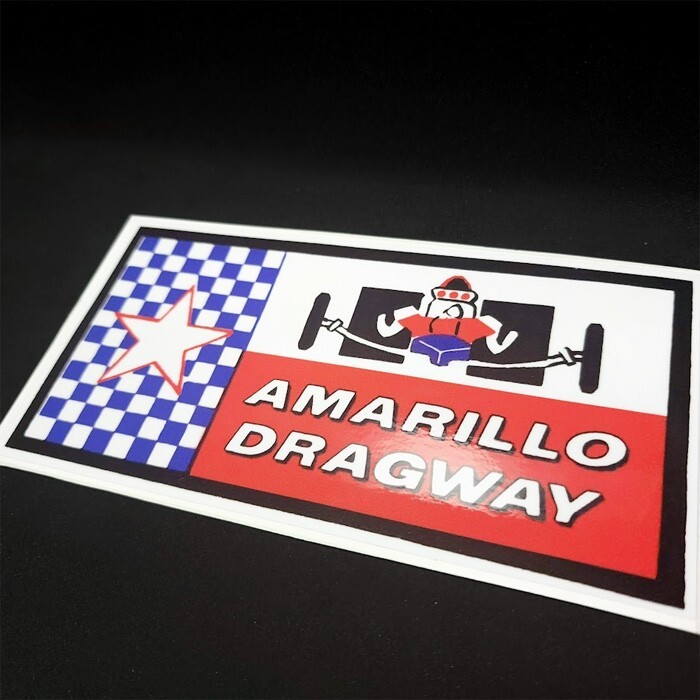 AMARILLO DRAGWAY Vintage Style DECAL, Vinyl STICKER, hot rod, rat rod ...
