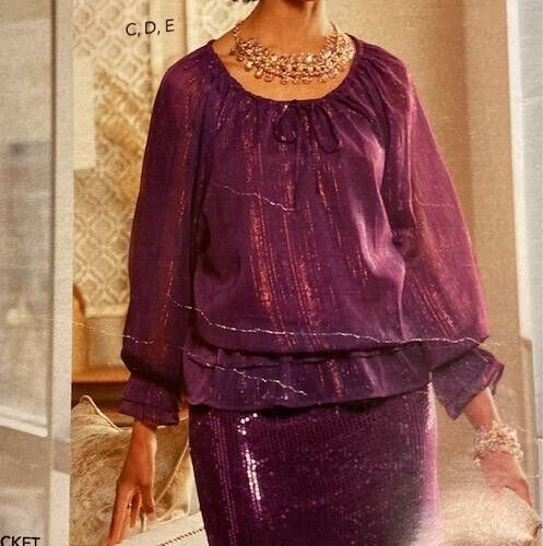 plus size 3X Charee Dark Violet Blouse Top from Ashro new | eBay