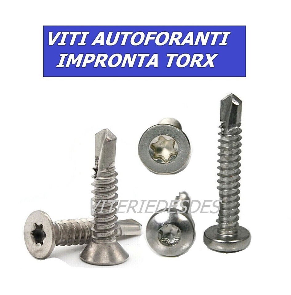 VITI AUTOPERFORANTI IMPRONTA TORX MISURE D.4,2mm 4,8mm 5,5mm AUTOFORANTI ZINCATE | eBay