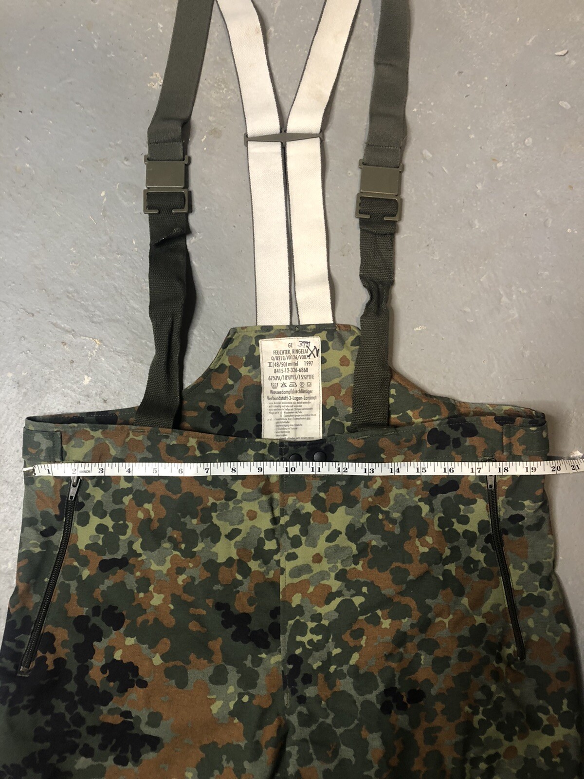 German Military Camouflage Overalls Feuchter Ringelai 48/50 1997 ...