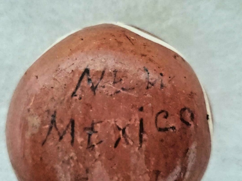 Vtg Santa Clara Pueblo POTTERY POT Red Clay Hand Crafted Painted New ...