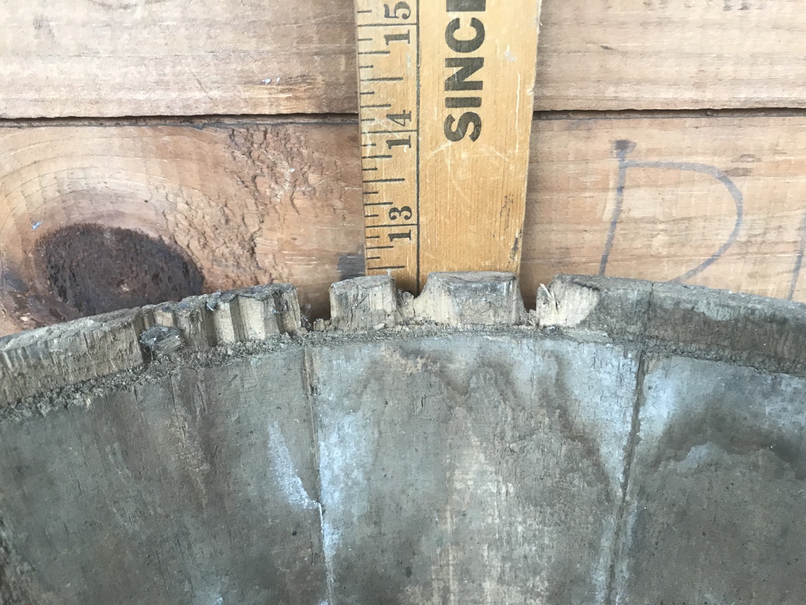 Antique Wash Bucket Soap Bucket Wood Orange & Blue Unique Country ...