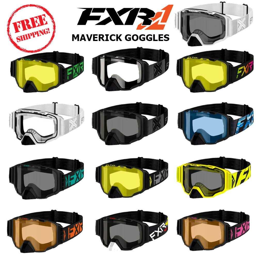 FXR Maverick Snow Goggles - Snowmobile Dual Pane Anti-Fog Lens | eBay