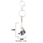 Acrylic Cockatiel Parrot Bird Keychains Car Key Ring Animals Jewelry ...