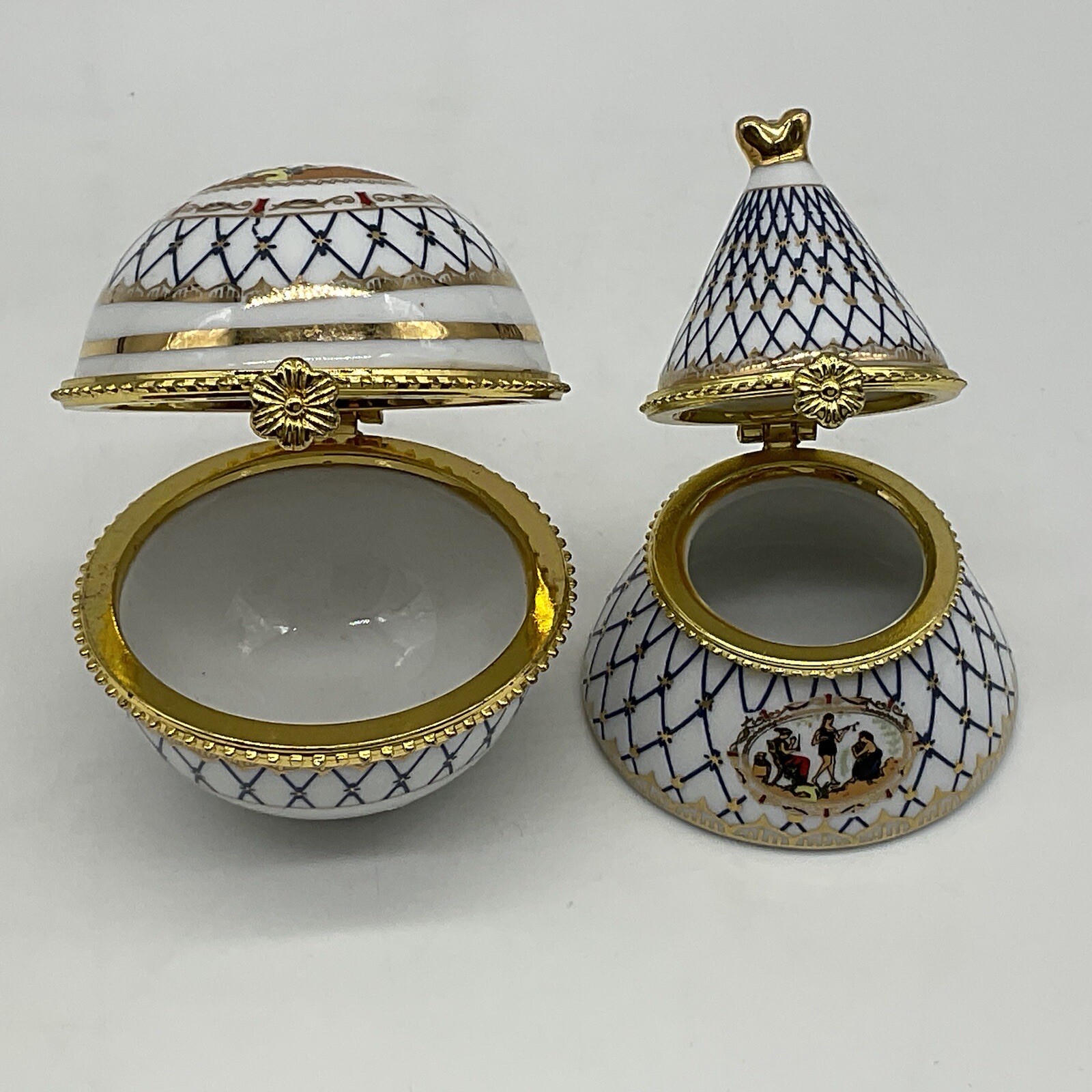 Goldschmuck Original Porcelain Trinket Boxes Intricate Detailing Set Of ...