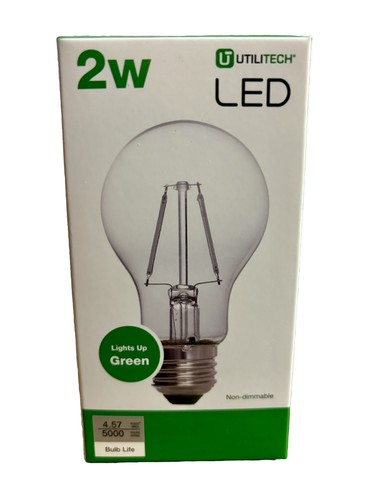NEW Light Bulb LED Color Green 2W - 25W Eq Utilitech Standard Base A19 ...