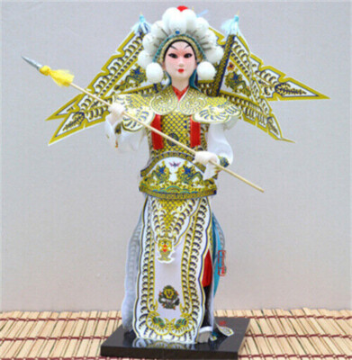 12.5" Chinese Peking Opera Doll ZhaoYun Silk Figurine Oriental Broider ...