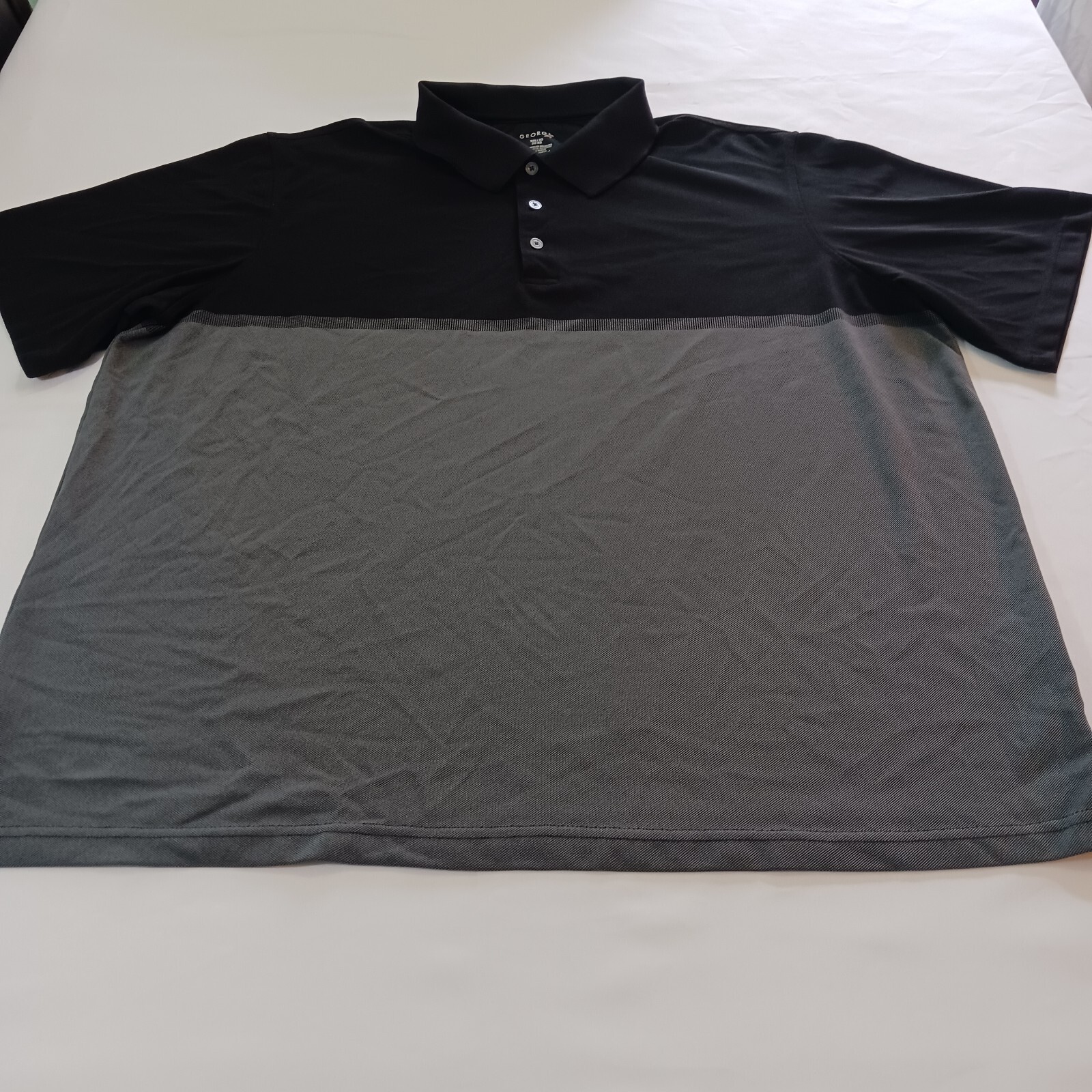 George 3-Button Men's Black & Gray Polo Shirt Short Sleeve Size 2XL | eBay