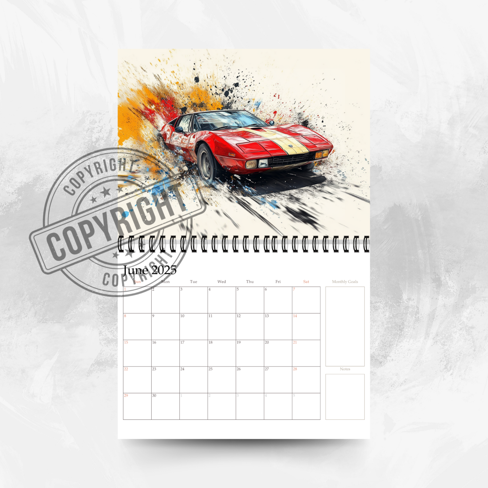 2025 Sportscar Calendar | 12 Month Calendar | Hot Rod Calendar | Wall ...