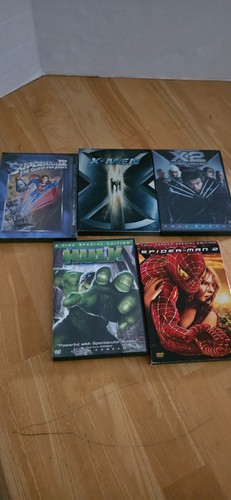 5 SUPERHERO THEMED DVDS:SUPERMAN IV, SPIDERMAN 2, HULK, X-MEN,X-MEN2 | eBay