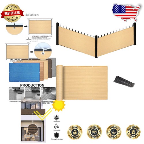 High-Density 4'x21' Beige Privacy Screen - Perfect for Gardening ...