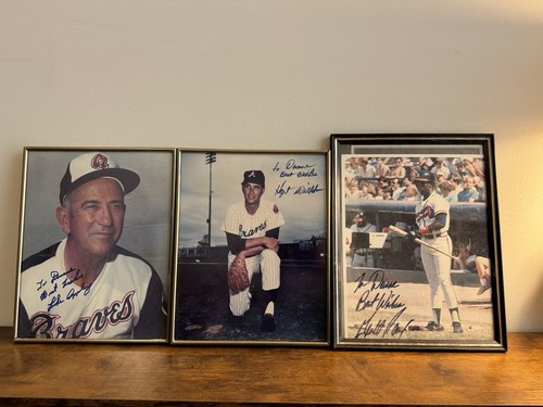 Lot Of 3 Autographed Photo Atlanta Braves Luke Appling Hoyt Wilhelm ...