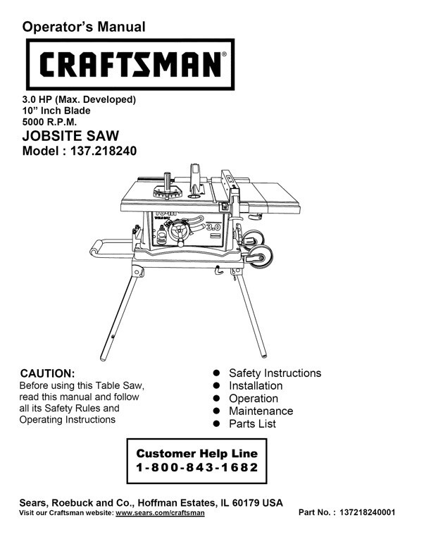 Craftsman Table Saw Model Numbers Explained Diagram - Infoupdate.org