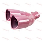 Heart Shaped Stainless Steel 63mm Car Dual Exhaust Tip Pink Tail ...