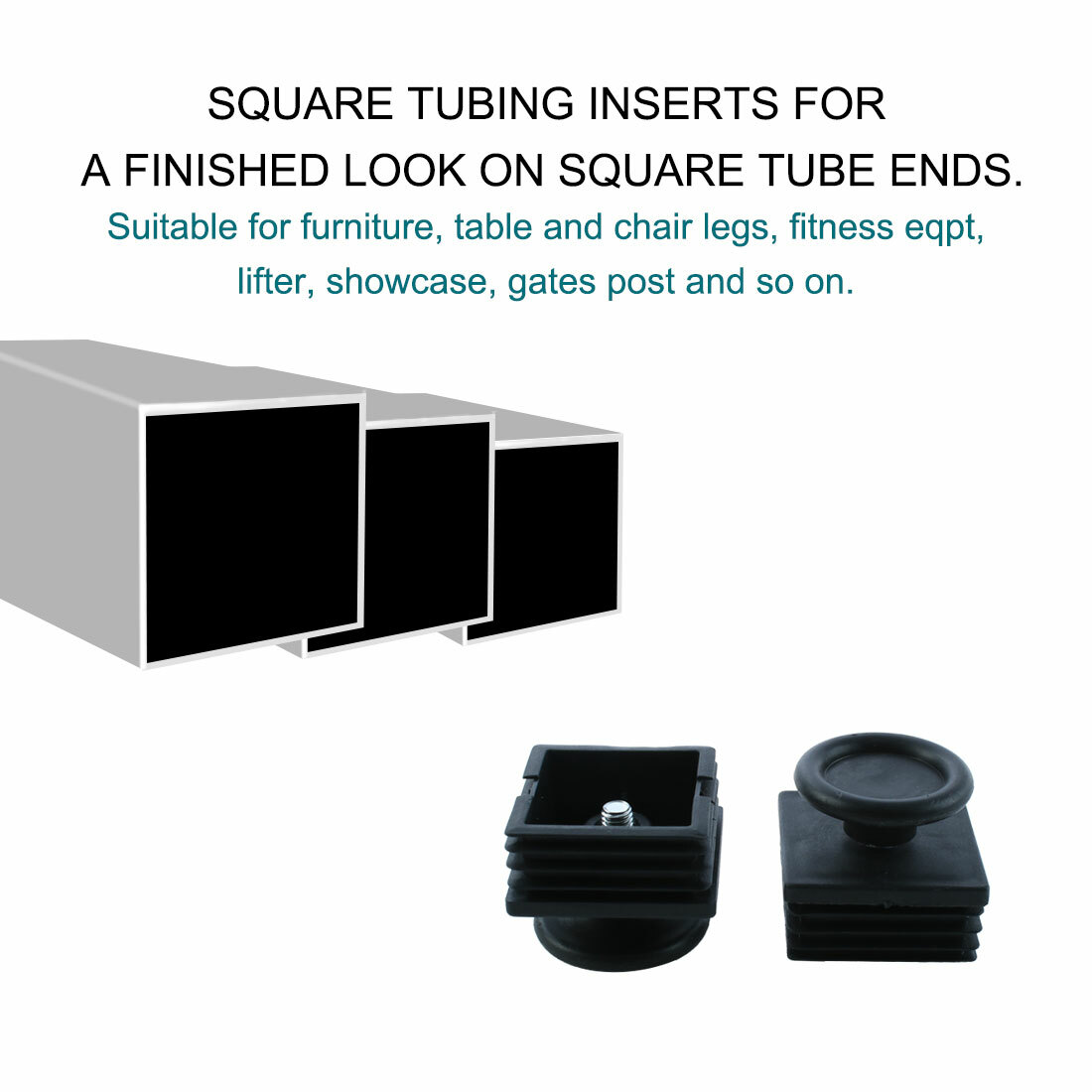 Adjustable Leveling Feet Square Tube Insert 50 x 50mm Furniture Table ...