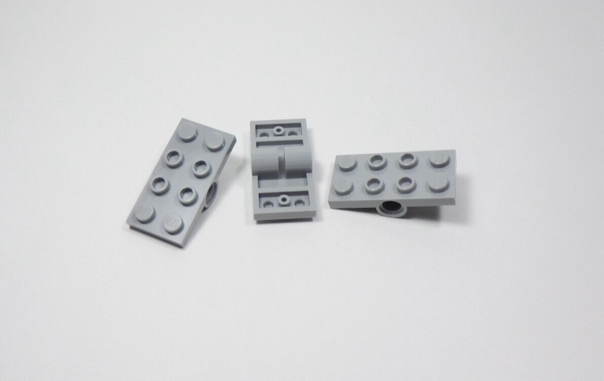 LEGO Lot of 3 Light Bluish Gray 2x4 Technic Plates w/ Center Pin ...