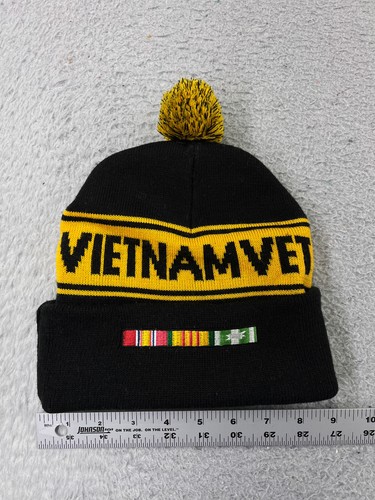 Vietnam Beanie Toque Adult One Size Black Yellow Knit Acrylic Polyester ...