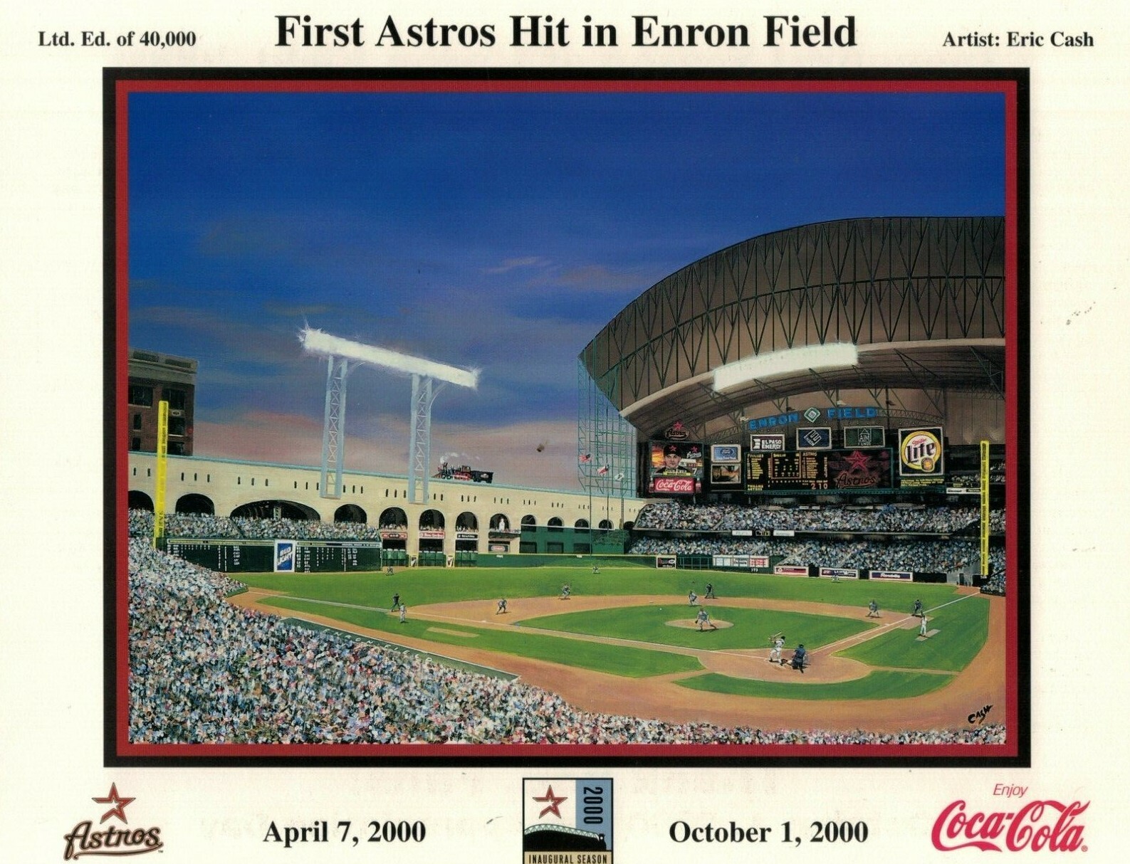 FIRST ASTROS HIT IN ENRON FIELD BY ARTIST ERIC CASH - Ltd Edition | eBay