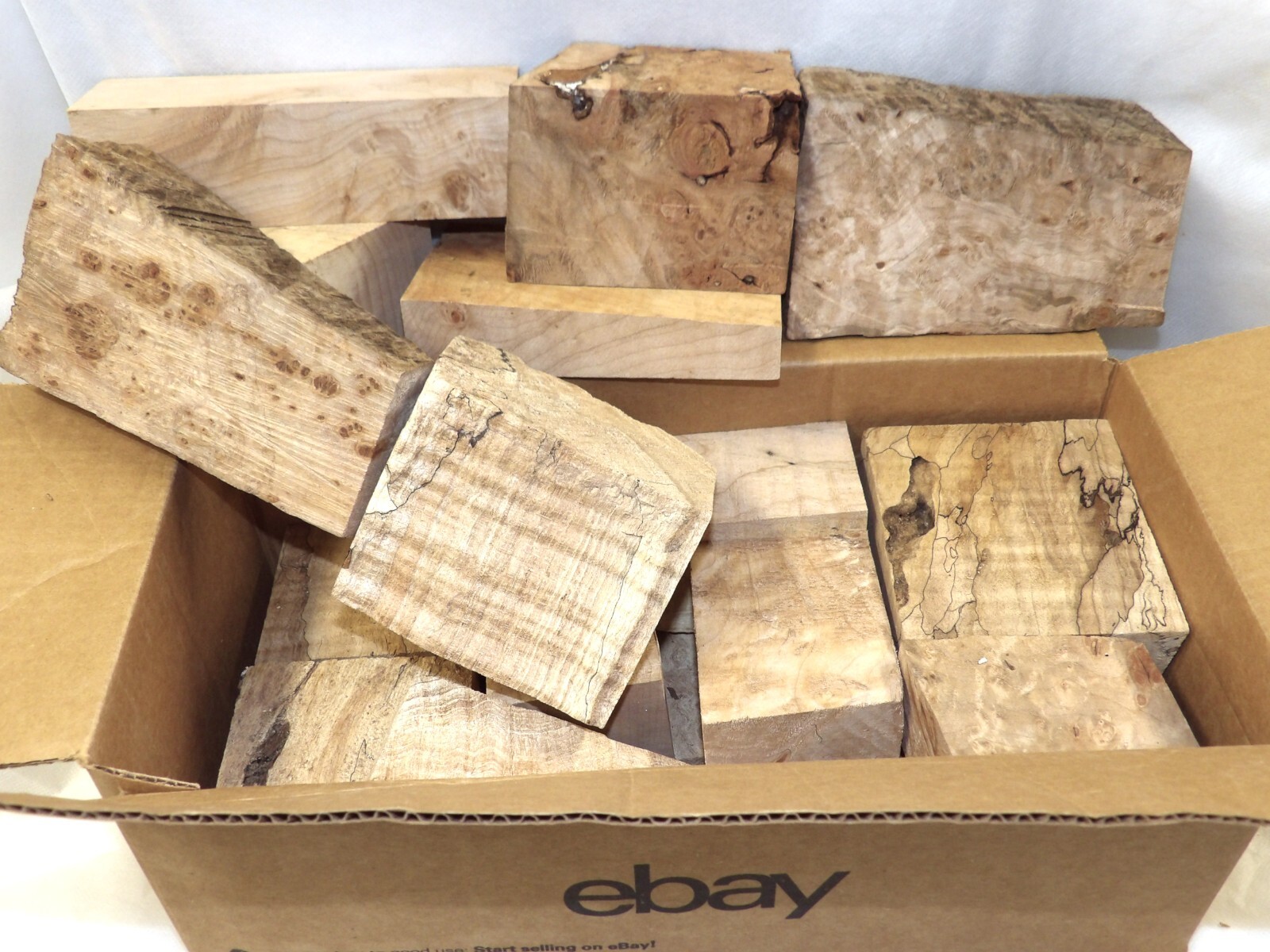 Maple Wood Scrap-Cutoffs-Blanks Figure, Spalt, Burl 15+pc. Up To 6 3/4 ...