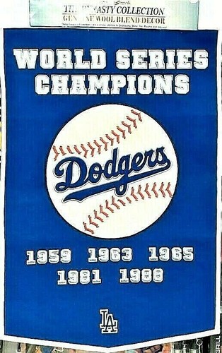 Los Angeles LA Dodgers World Series Wool Embroidered Dynasty Banner ...