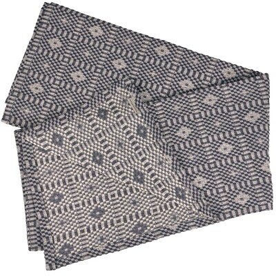 Navy Blue n Cream Diamonds 52" Square Tablecloth, Woven, Primitive, New ...