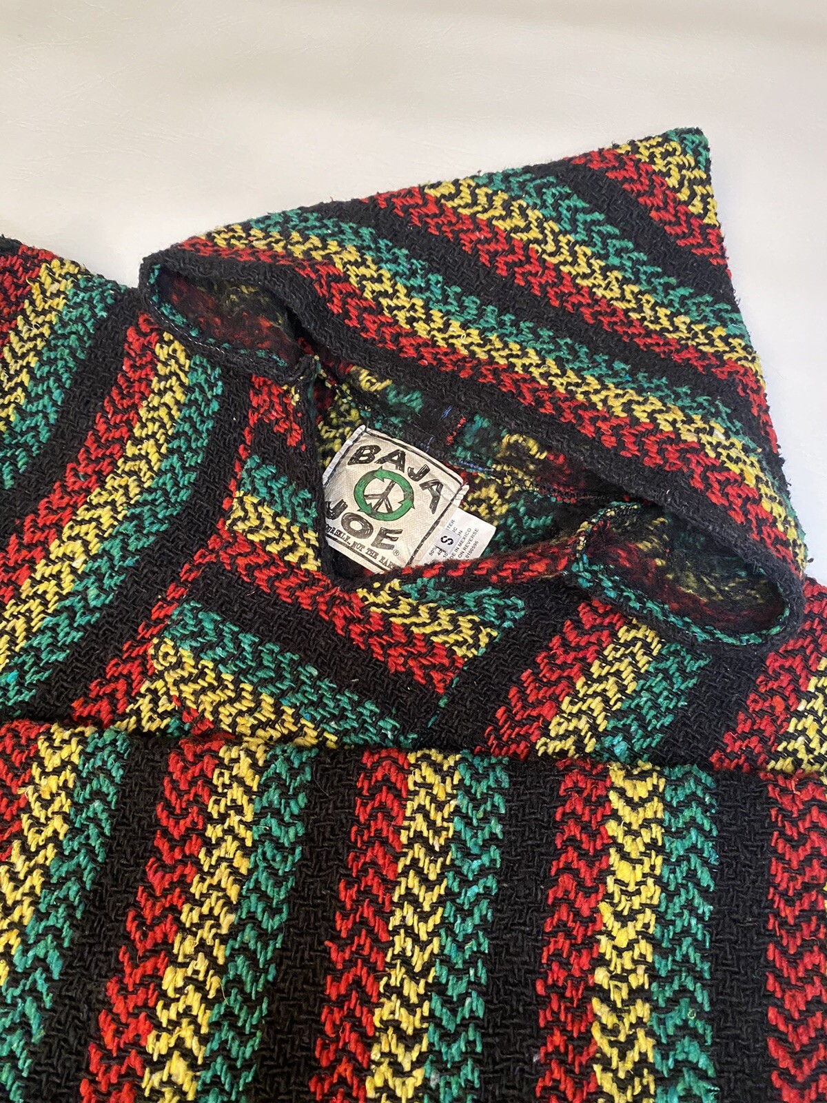 BAJA JOE Rasta Colors Deluxe Hippie Pullover Hoodie Sweater NWOT S ...