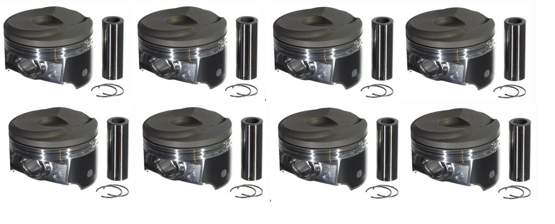 Set of (8) STD bore Pistons and matching rings 2014-21 GM 5.3L Direct ...