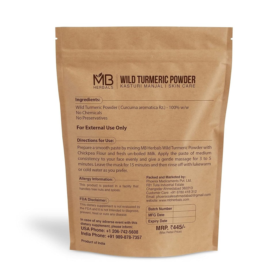 MB Herbals Wild Turmeric Powder 8 oz / 0.5 LB | Organic-Cultivated ...