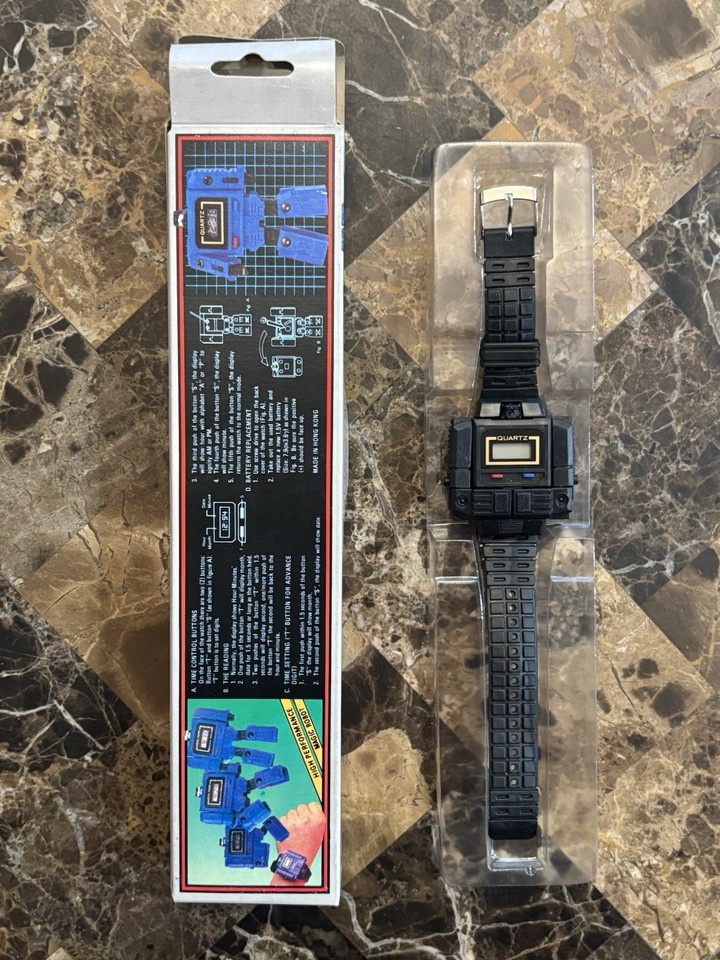 Transformer Black Robot Quartz Wrist Watch Vintage 1980’s New Old Stock ...