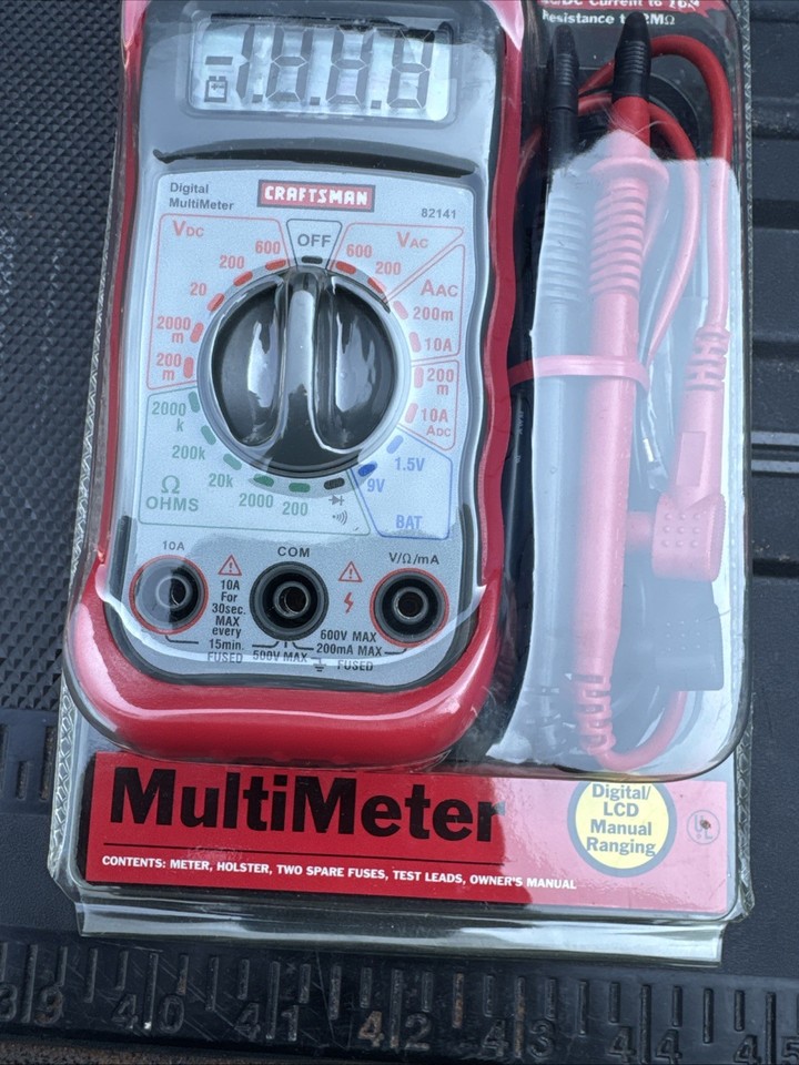 Sears Craftsman Nos 8 Function Digital Multimeter & Leads 82141 Rare ...