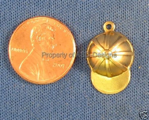 6pc Raw Brass MLB Baseball Hat Helmet Cap Charms 5676 | eBay