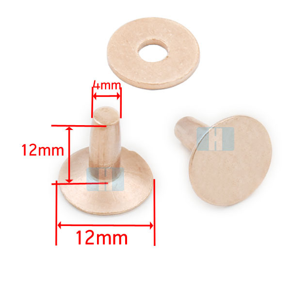 Solid Red Copper Rivets Burrs Fasteners Permanent Leather Saddlery Tack ...