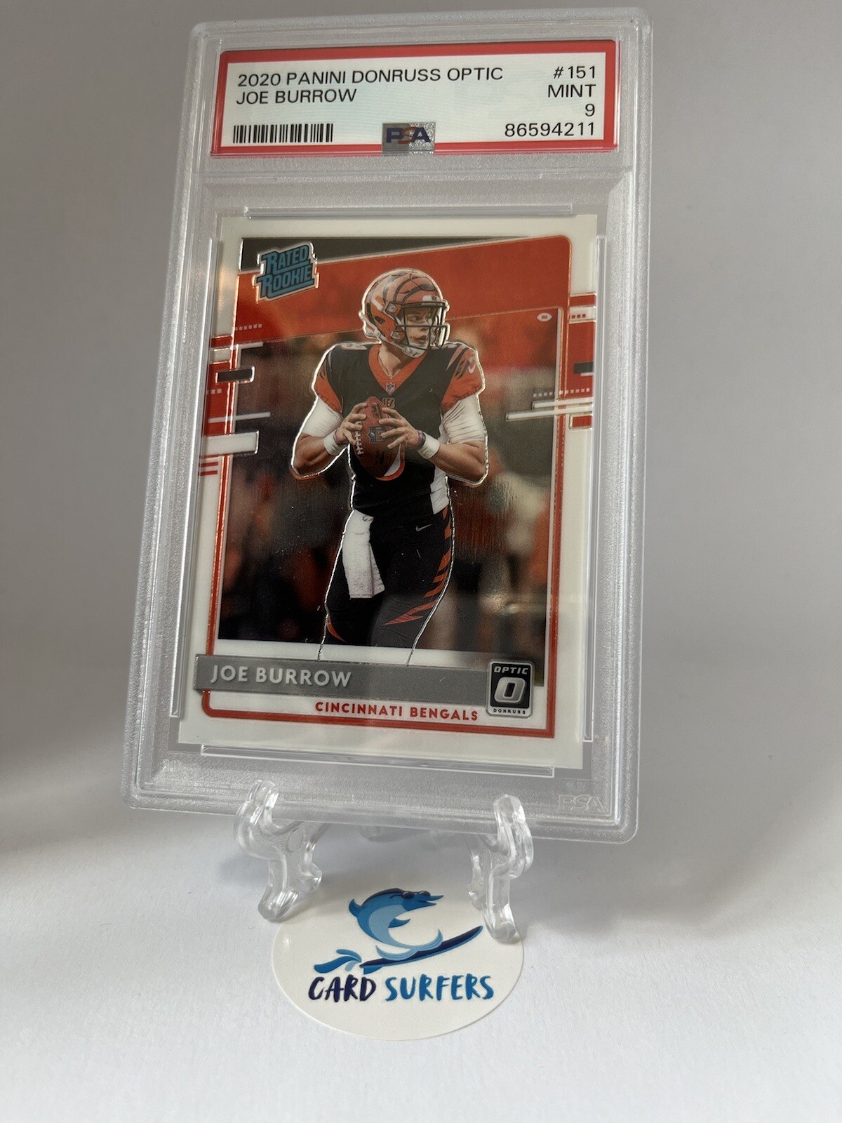 2020 Panini Optic Rated Rookie Joe Burrow PSA 9 #151 Mint RC Bengals ...