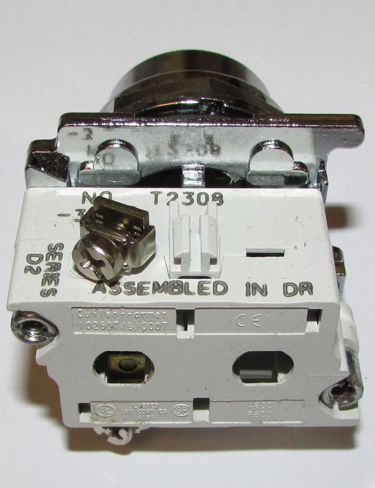 EATON CUTLER HAMMER 10250T23B BLACK Flush Head Push Button 1 N.O ...