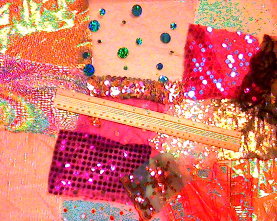 glittery material off-cuts/scraps for collage/card making/ kids crafts ...