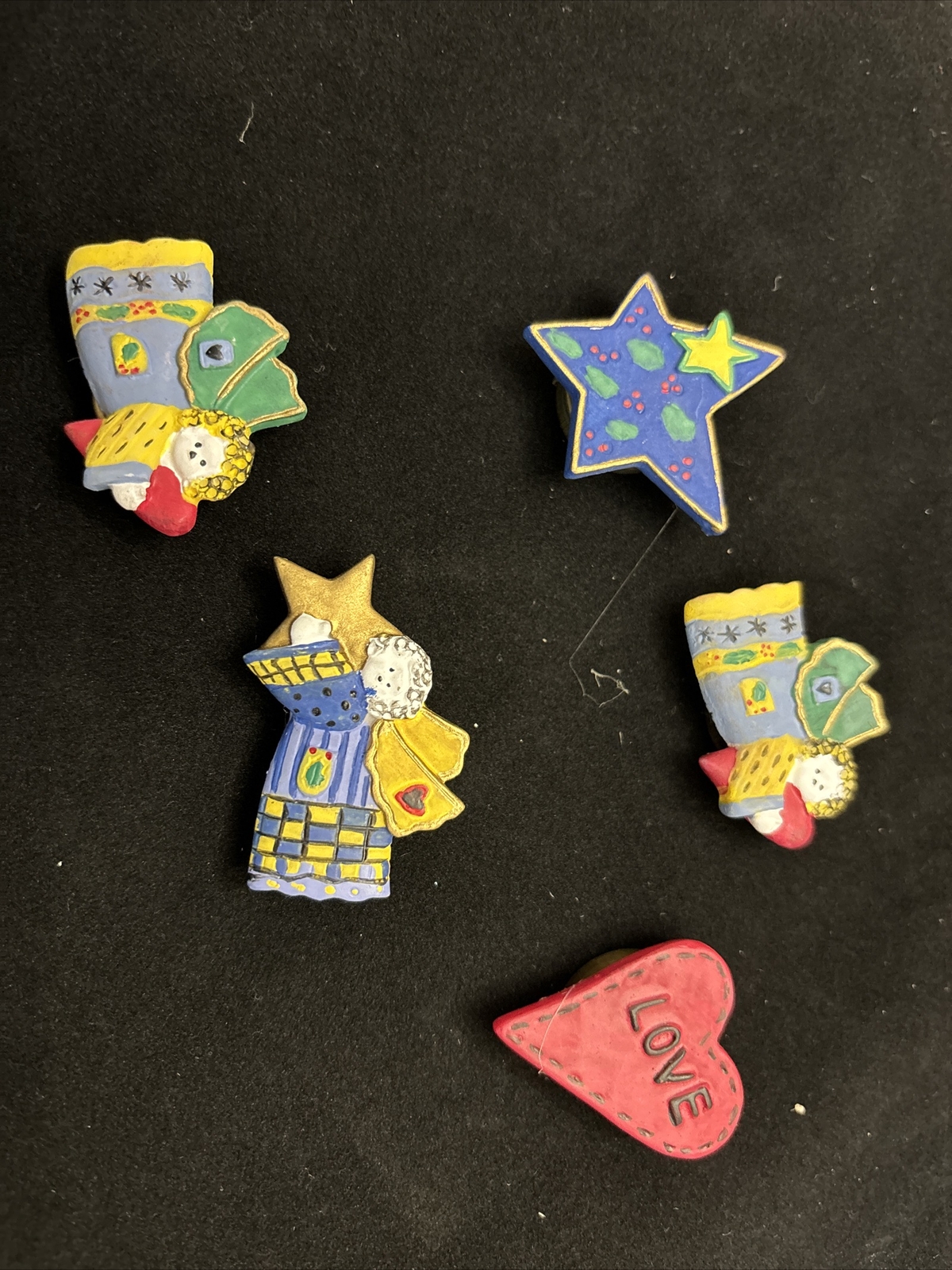 Quaker Factory Button Covers New Set Of 5 Cute Angels, Heart and Star ...