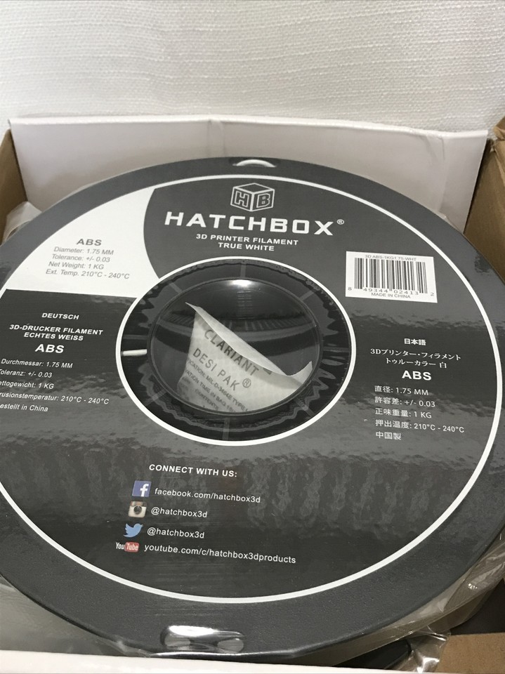 HATCHBOX ABS 3D Printer Filament, Dimensional Accuracy +/- 0.03 mm, 1 ...