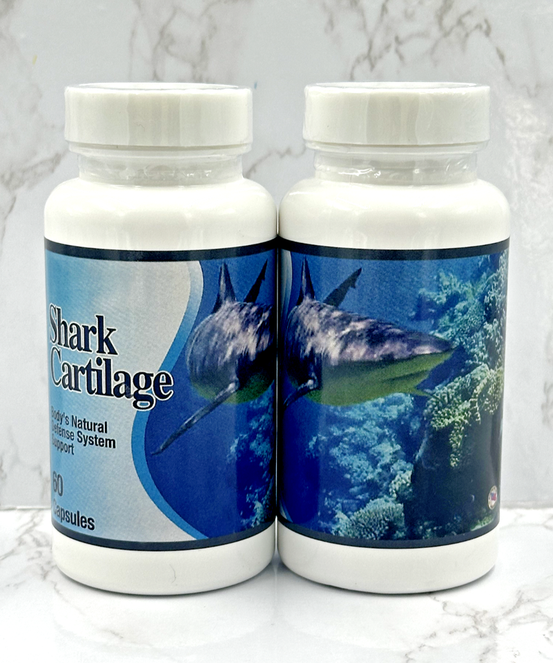 2 Shark Cartilage Body Natural Defense Joint Support Capsules Cartilago ...