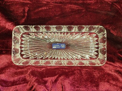Lead Crystal Tray Clear Glass Rectangular Jewelry , Tray , Butter ...