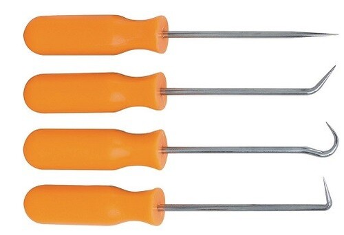 4pc Precision Pick Hook Set O Ring Gasket Puller Seal Remover Scribe ...